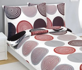 Bellatex Mikroflanelové povlečení Červená,Šedá,Bílá 140x200 cm, 70x90 cm