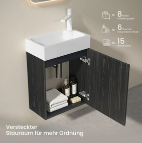 Design LED koupelnová skříňka s umyvadlem DOPORRO PISA vel.45cm WHITE Barva: eiche greige