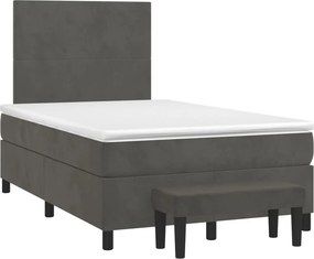 Box spring postel s matrací tmavě šedá 120 x 200 cm samet 3137714
