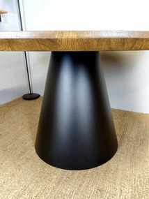 Wudboys Jídelní stůl ROUND - kužel Barva kovu: Černá, Dřevo: Dub, Rozměr: Průměr 100 cm, moderní skandinávský styl