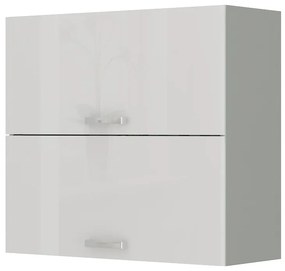 Horní kuchyňská skříňka Brunea 80 GU-72 2F (šedá + lesk bílý). 1024982