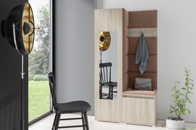 Eka Předsíňová stěna s čalouněnými panely Trinity 13 - Sonoma / Hnědá 2307