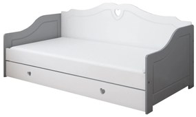 BabyBeds Dětská postel ZUZANA srdíčka Velikost postele: 180x80 cm, Barevné provedení: Bílá, Úložný prostor: Ne, bez úložného prostoru Bílá