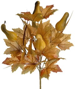 listy javoru s tykvemi - žlutá/oranžová