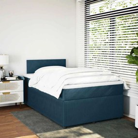 Box spring postel s matrací modrá 120 x 190 cm samet 3289984