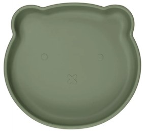 MOONBABY silikonový talíř s přísavkou TEDDY - zelená šalvěj