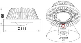 Diolamp COB LED SPOT RETROFIT KIDS AR111 15W/230V/4000K/1200Lm/IP20/Zoom 10°~60° + Driver 12V