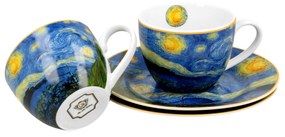 DUO STARRY NIGHT Šálek s podšálkem 90 ml - set 2 ks