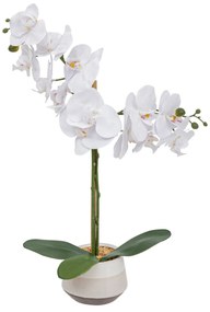 Bílý umělý vstavač v květináči CLERA, 52 cm