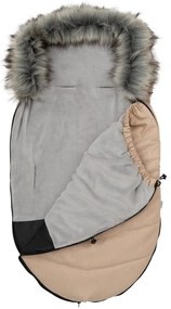 Dětský fusák New Baby s kožíškem béžový