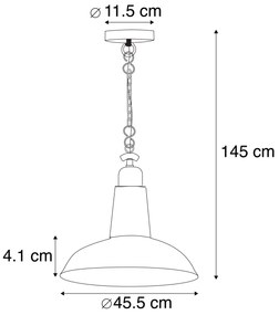Průmyslové závěsné svítidlo černé - Warrior