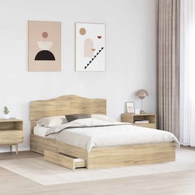 Postel s úložným prostorem se zásuvkou Sonoma dub 160 x 200 cm 3413077