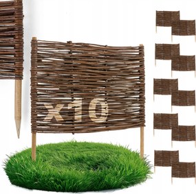 Zahradní Palisáda 60 cm x 40 cm 10 Kusů Proutěný Plot Obrubník Výrobce