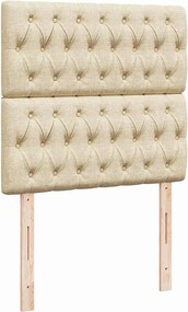 Box spring postel s matrací krémová 90x200 cm textil 3291951