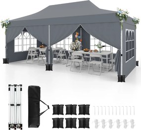 Costway Pavilon skládací altán s 6 odnímatelné boční stěny výškově nastavitelný