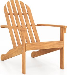 Costway Zahradní židle Adirondack židle z akáciového dřeva se šikmým sedákem