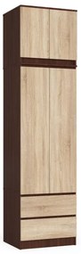 Skříň s nástavcem S 60 cm 2D 2SZ CLP wenge / sonoma