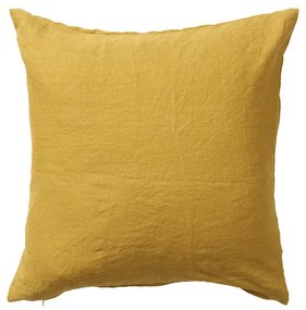 Lněný povlak na polštář Linn mustard 50x50, Klippan Švédsko Hořčicová