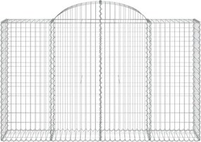 Klenuté gabionové koše 11ks 200x50x120/140cm pozinkované železo 3146350