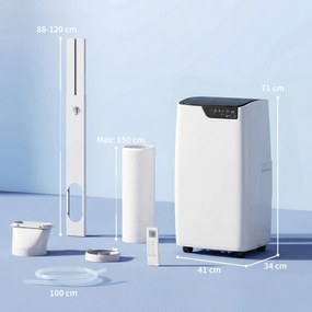 Přenosná klimatizace 12000 BTU, klimatizace s chlazením, odvlhčováním, ventilátorem, režimem spánku, hlasovým ovládáním WiFi