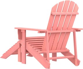 Zahradní židle Adirondack s podnožkou masivní jedle růžová 315867