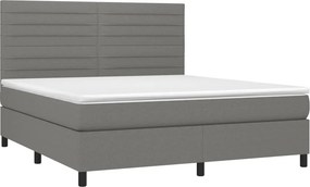 Box spring postel s matrací tmavě šedá 180x200 cm textil 3141874