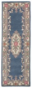Modrý vlněný koberec Flair Rugs Aubusson, 67 x 210 cm