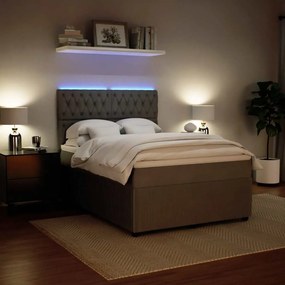 Box spring postel s matrací světle šedá 160x200 cm samet 3294688