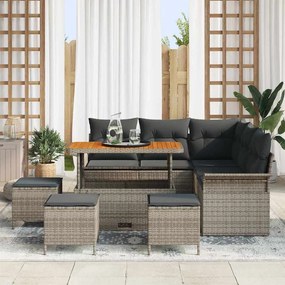 Sada zahradních pohovek 9 ks 8-Počet míst Šedá 3364093