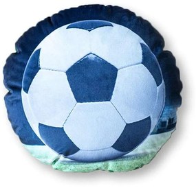 Tvarovaný mikroplyšový polštářek Fotbalový míč Polyester, průměr 33 cm