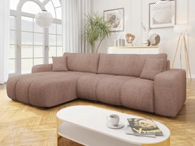 Rohová rozkládací sedačka Larow Maxi Boucle, Potah: Coral 50