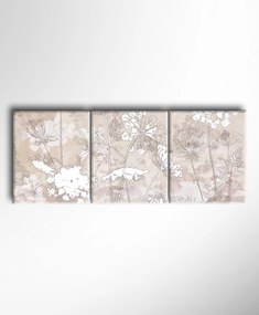 Malvis ® Obraz Kontury rostlin v japonském stylu ROZMĚR (šířka x výška): třídílný obdélník 150x60 cm