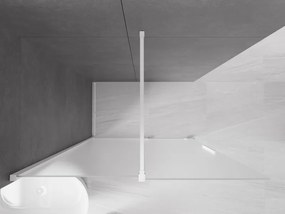 Mexen Velar, sprchová zástěna s posuvnými dveřmi Walk-in 160 x 200 cm, 8mm sklo námraza, bílá matná, 871-160-000-33-20