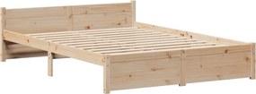 Rám postele s čelem 120 x 200 cm masivní borové dřevo 3306019