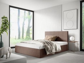 Eka Čalouněná postel SMART 140x200 cm Barva látky Trinity: Černá (Trinity 2316), Úložný prostor: Bez úložného prostoru