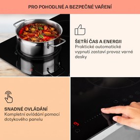 Klarstein Virtuoso EcoAdapt, indukční varná deska, 7200 W, 4 zóny, sklo, černá