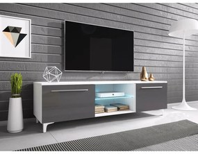 TV stolek Cleo XIII-W, Barva: bílá / černý lesk