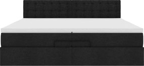 Osmanský rám postele s matrací černá 200x200 cm textil 3311652