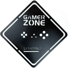 Dřevěná dekorace Gamer Zone černá