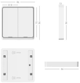 Immax NEO 07507L - Vypínač 2-tlačítkový SMART 1xCR2430 Zigbee 3.0 Tuya