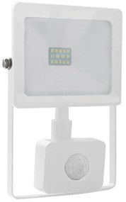 ACA Lighting LED venkovní reflektor Q 10W/230V/4000K/850Lm/110°/IP66, pohybový senzor, bílý