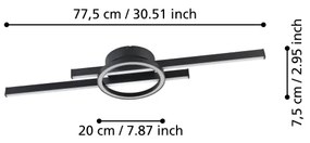 Eglo 900953-LED RGBW Stmívatelné stropní svítidlo AMANDOLO 23,5W/230V černá + DO