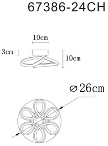 Globo 67386-24CH - LED Stropní svítidlo MELISAND 24W/230V pr. 26 cm zlatá