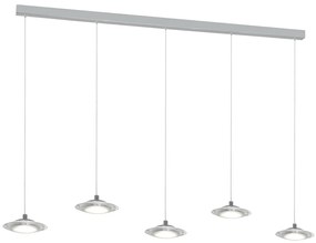 Závěsné svítidlo Ellipse, 5x chromové kovové stínítko, ch