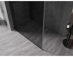 Mexen, Mexen Kioto-XF sprchová stěna s rámem 60 x 202 cm, grafit 10 mm, pistolový kov - 800-060-104-95-40-X