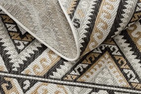 Dywany Łuszczów Kusový koberec Cooper Sisal Aztec 22224 ecru/black – na ven i na doma - 140x190 cm