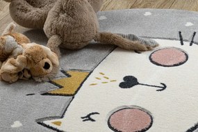 Koberec KIDDO 6106 světle šedý/bílý kruh