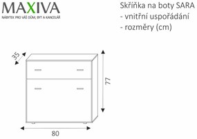 MAXIVA Předsíňová stěna - SARA, dub sonoma/krém