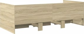 vidaXL Válenda se zásuvkami 100 x 200 cm kompozitní dřevo [3280813] Barva: Betonová šedá