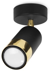 Bodové svítidlo Hugo, 1x černé/zlaté kovové stínítko, (možnost polohování)